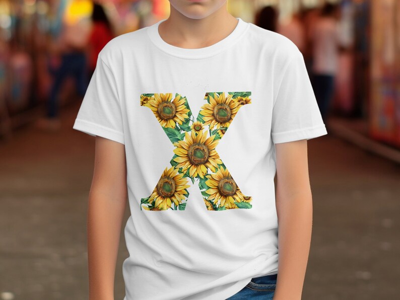 Sunflowers Letter X Transparent Letter Graphic Printable Art, Aesthetic ...