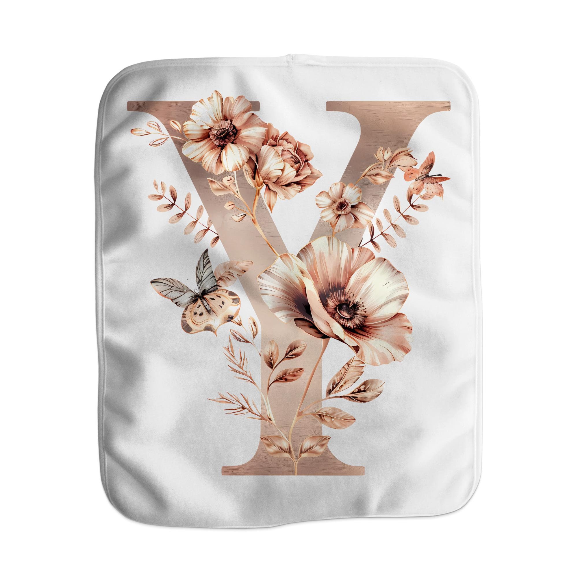 Rose Gold Floral Letter Y Transparent Letter Graphic Printable Art ...