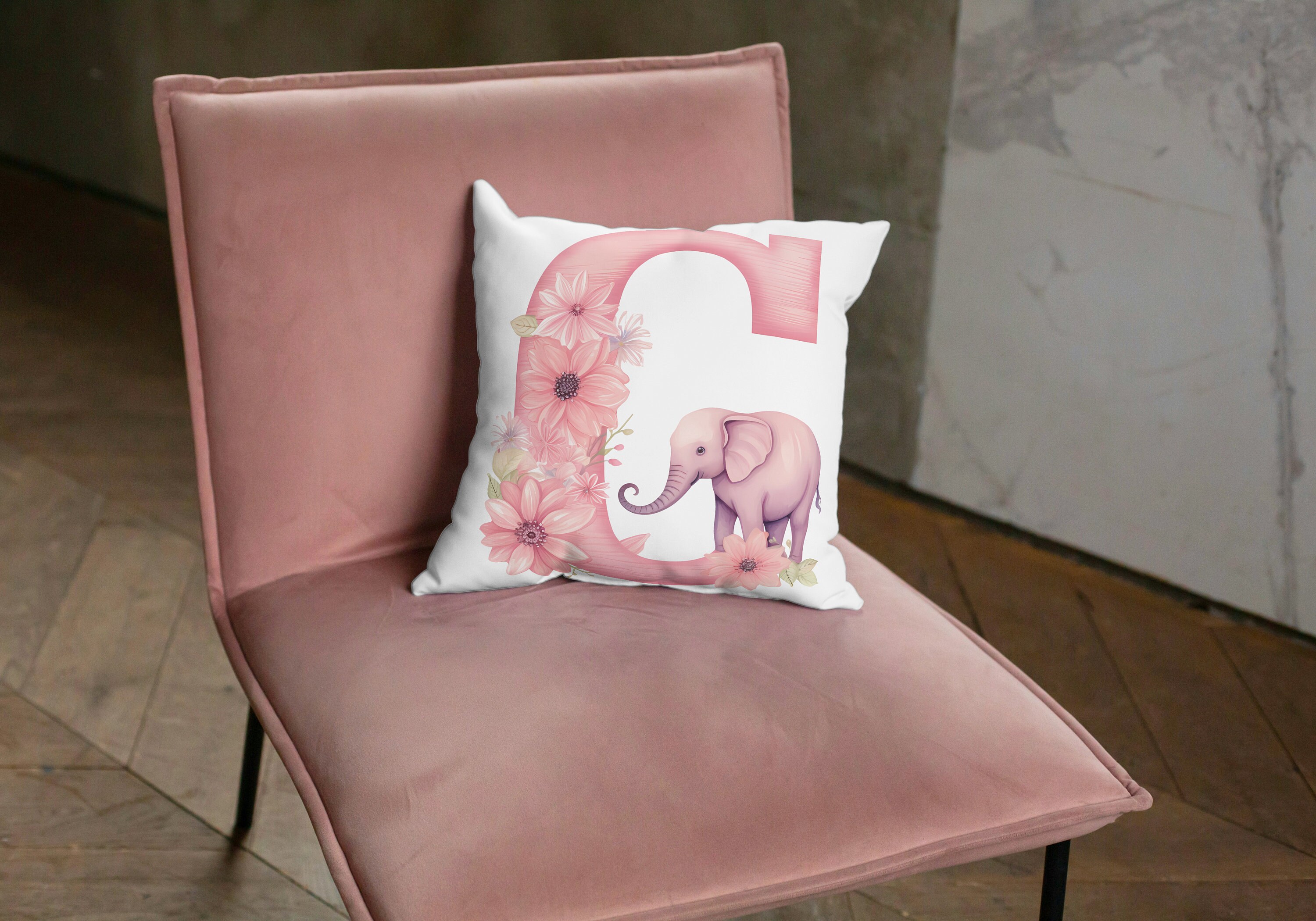 Pink Elephant Letter G Graphic Transparent Letter Graphic Printable Art ...