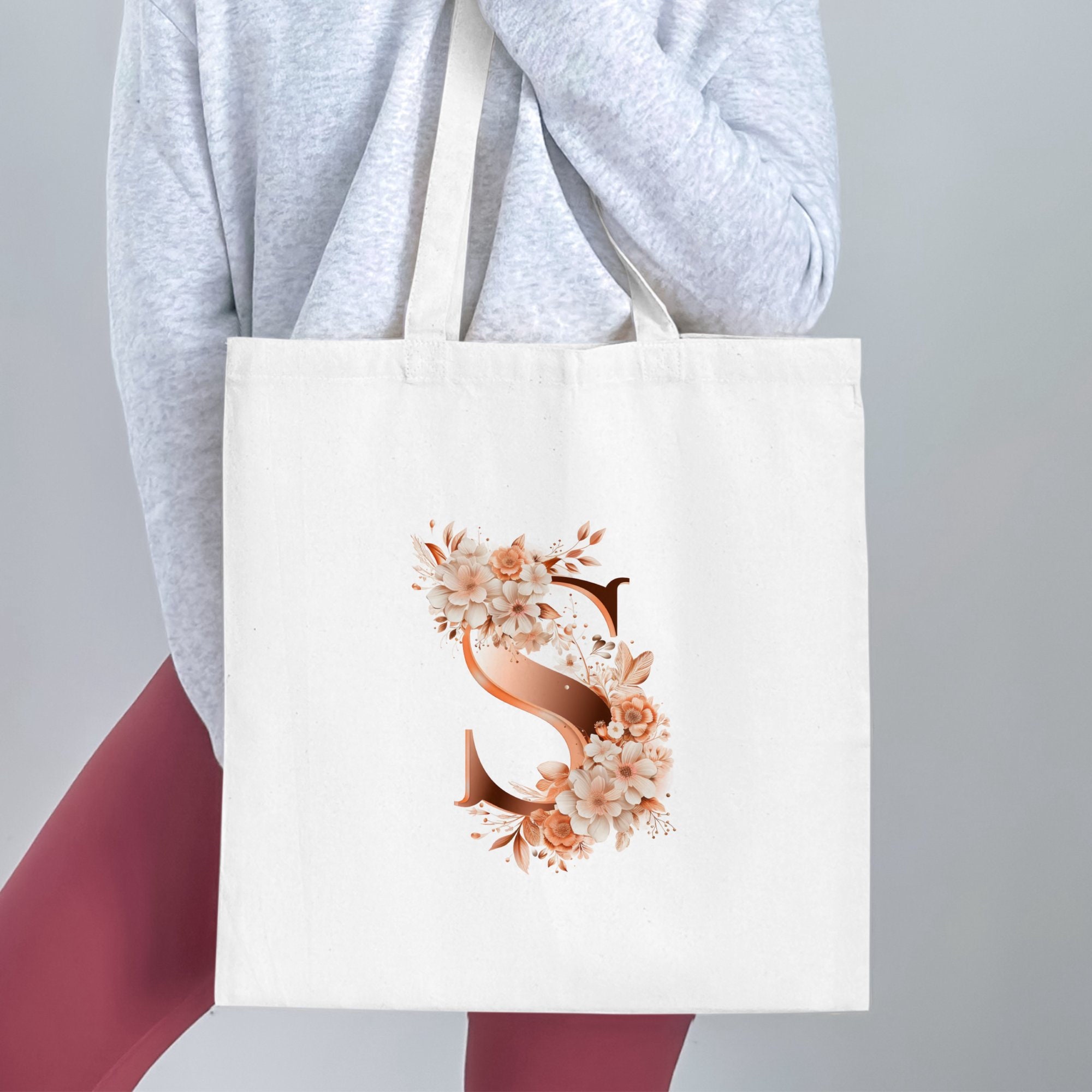 Rose Gold Floral Letter S Transparent Letter Graphic Printable Art ...