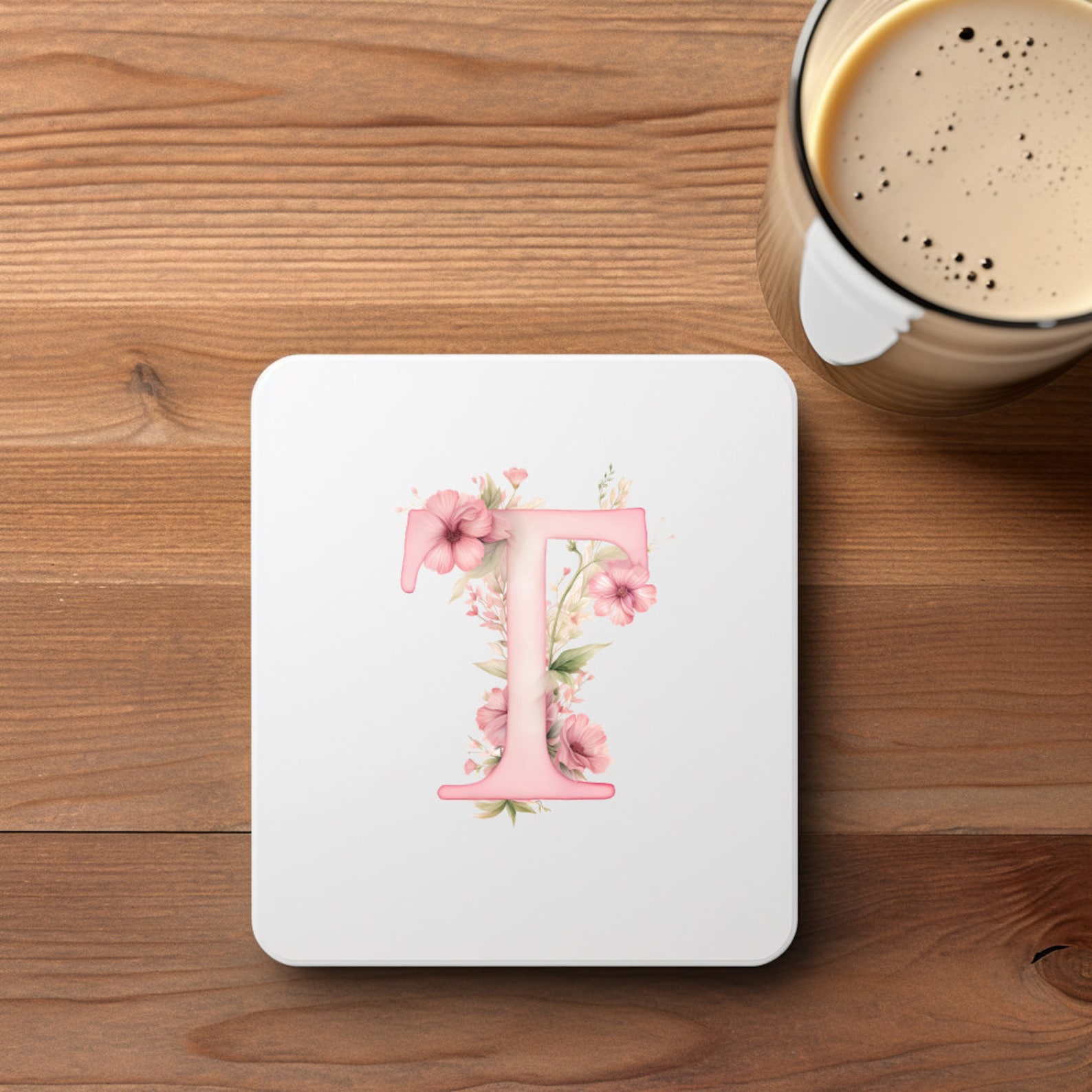 Pink Floral Letter T Graphic Transparent Letter Graphic Printable Art ...