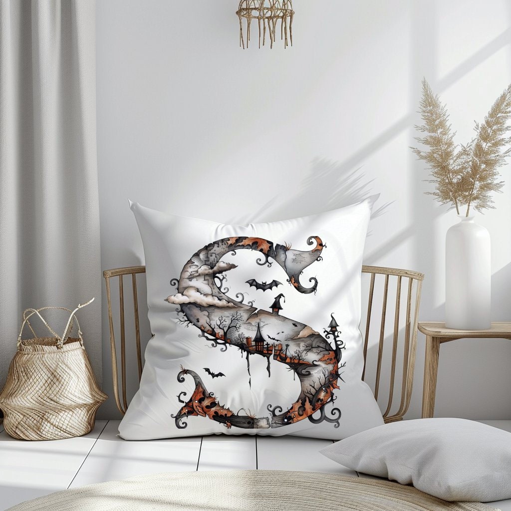 Haunted Halloween Letter S Transparent Letter Graphic Printable Art ...