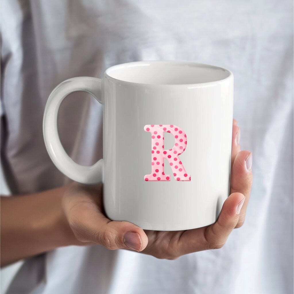 Pink Polka Dot Letter R Transparent Letter Graphic Printable Art ...