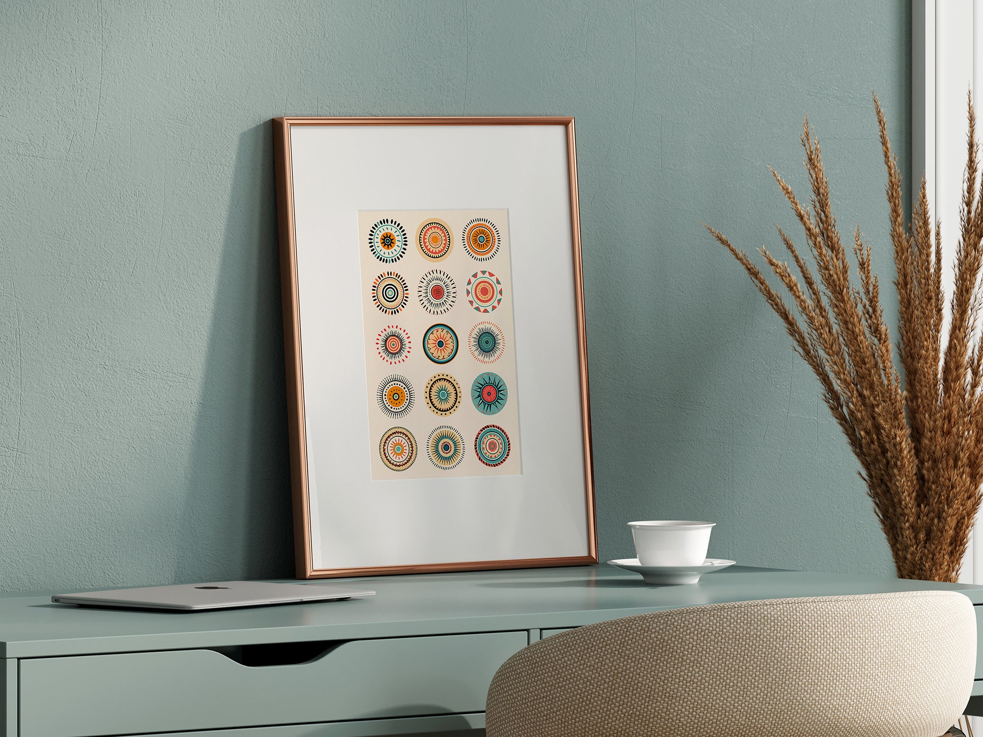 Boho Circles Modern Art Print Set of 3 Digital Art - Etsy