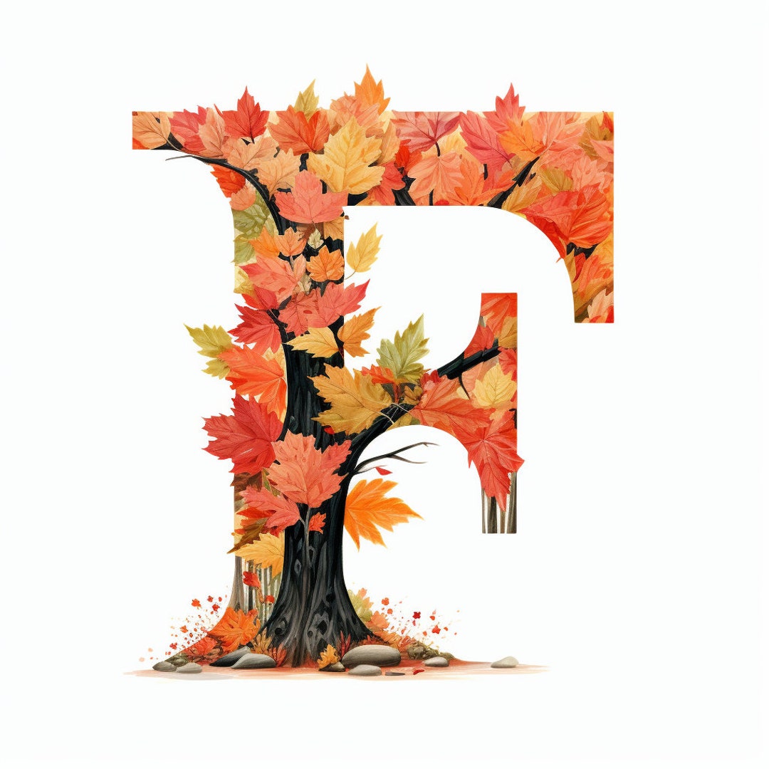 Fall Trees Letter F Graphic Transparent Letter Graphic Printable Art ...