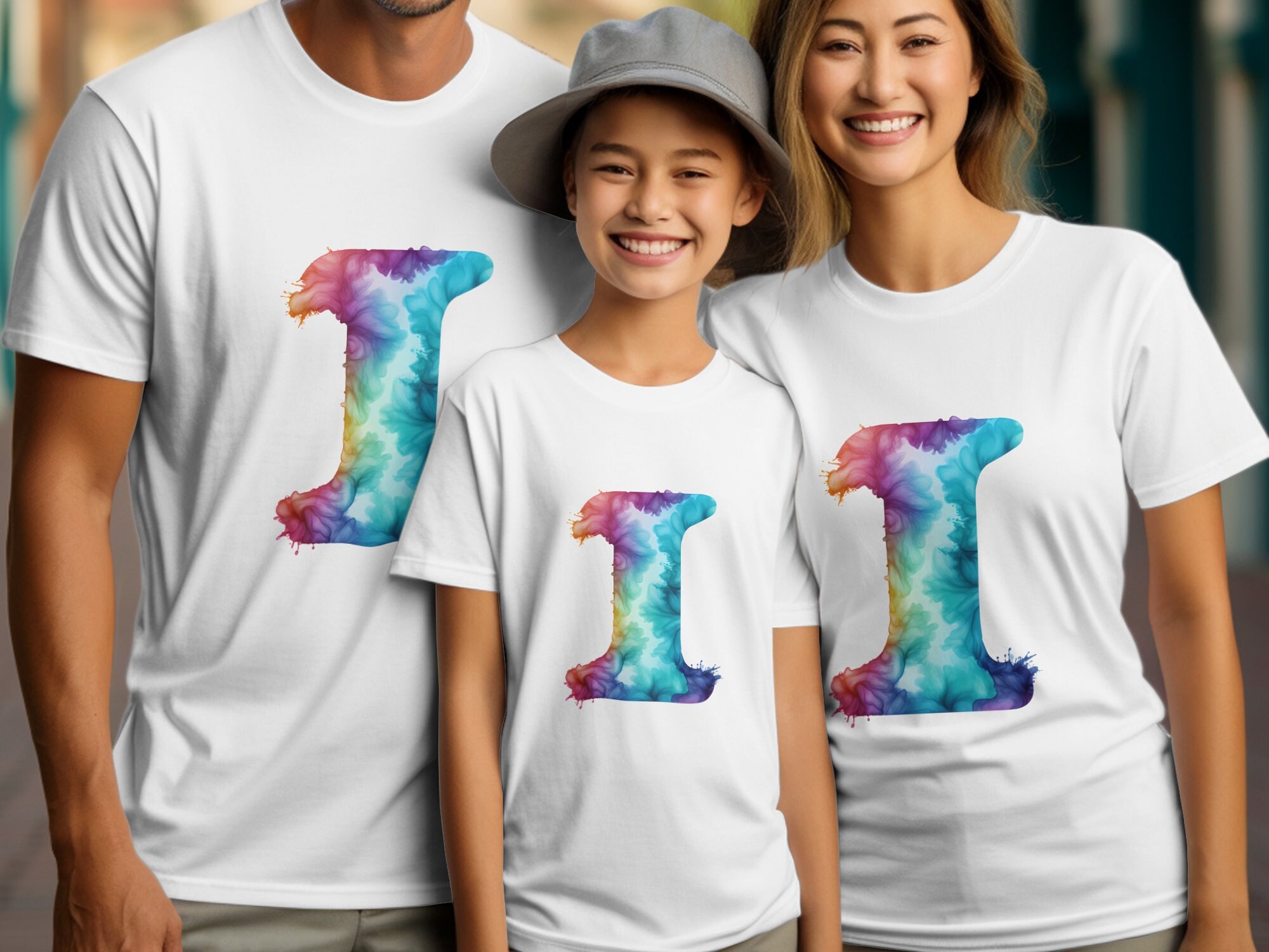 Tie Dye Letter I Transparent Letter Graphic Printable Art, Aesthetic ...