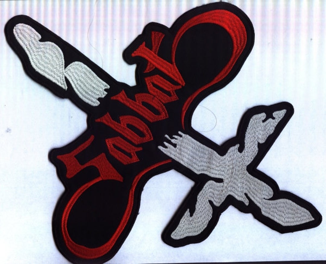 Sabbat Red Logo White Cross Back Patch - Etsy