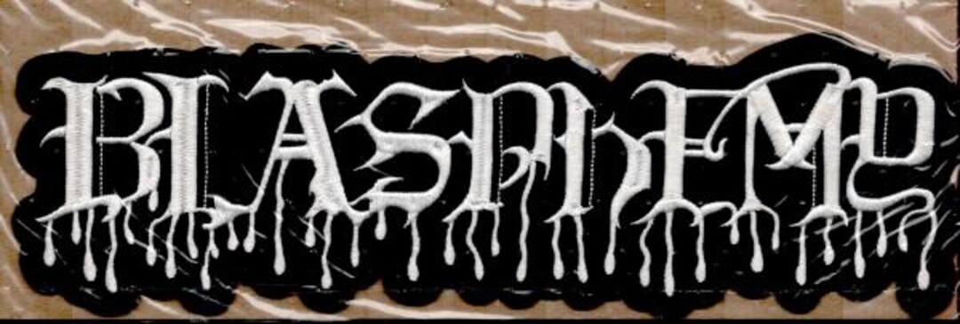 Blasphemy White Logo Back Patch - Etsy