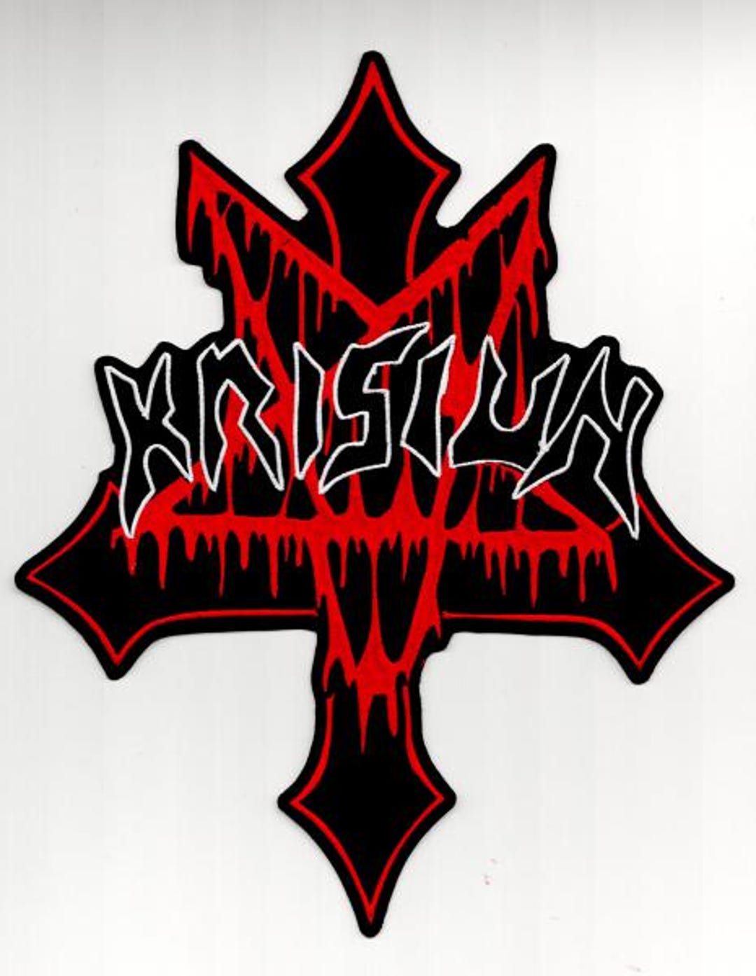 Krisiun - White Red Cross Logo Back Patch - Etsy