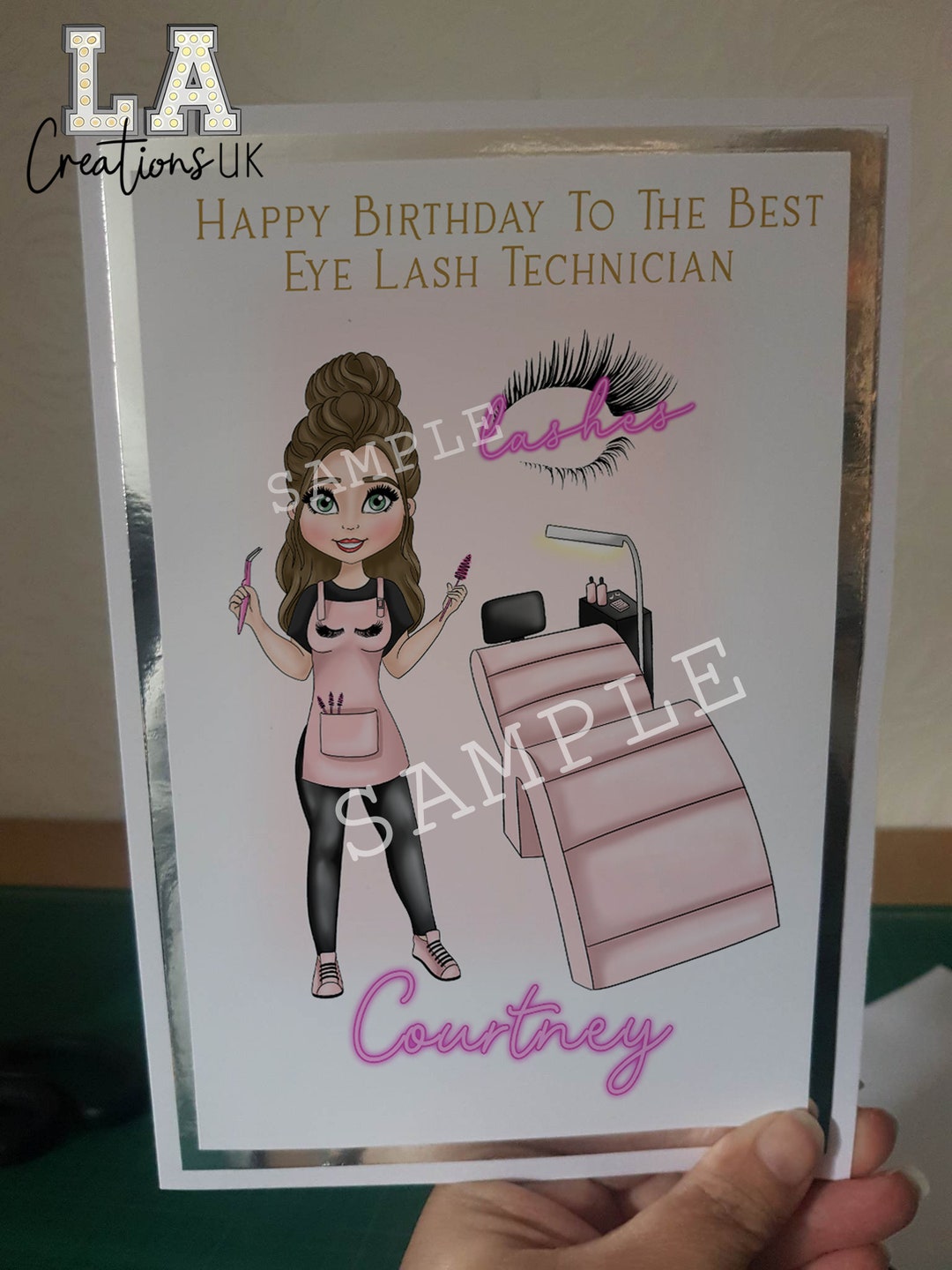 Personalised Birthday Card, Card for Her, Greetings Card, Eyelash ...
