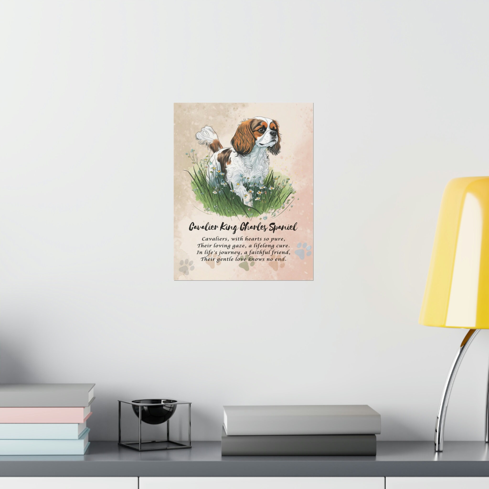 Cavalier King Charles Spaniel Dog Artwork With Poem | Multiple Sizes ...