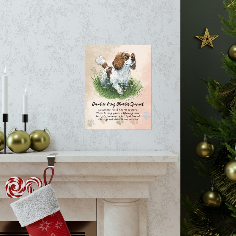 Cavalier King Charles Spaniel Dog Artwork With Poem | Multiple Sizes ...