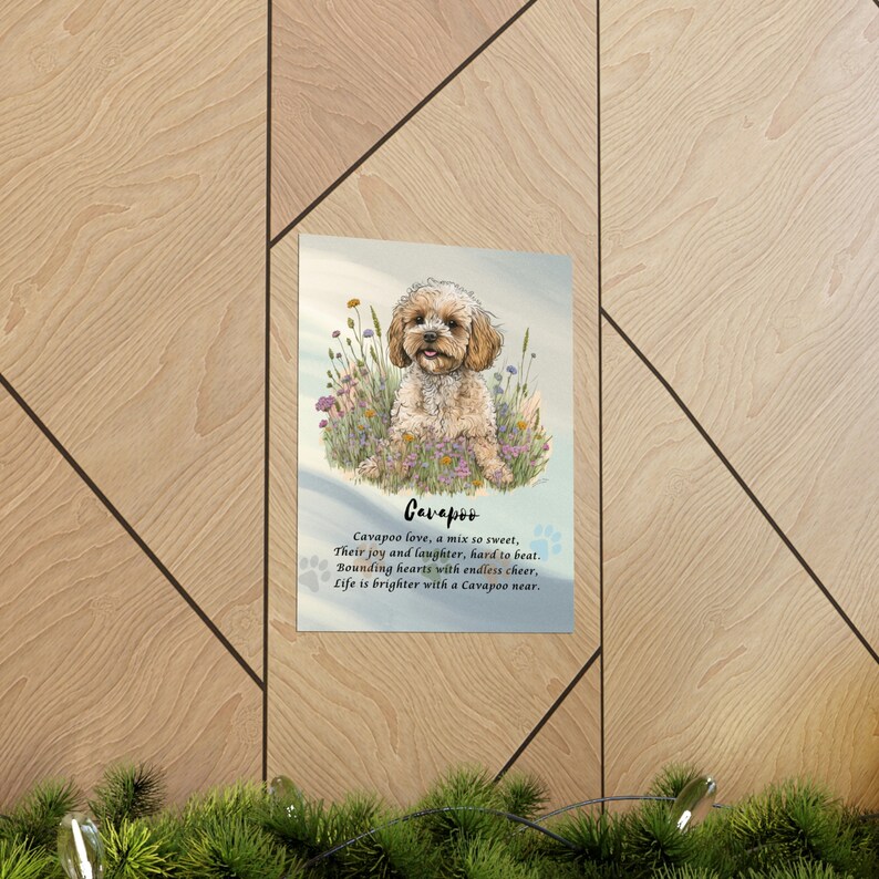 Cavapoo Dog Artwork With Poem | Multiple Sizes | Home Decor | Gift for ...