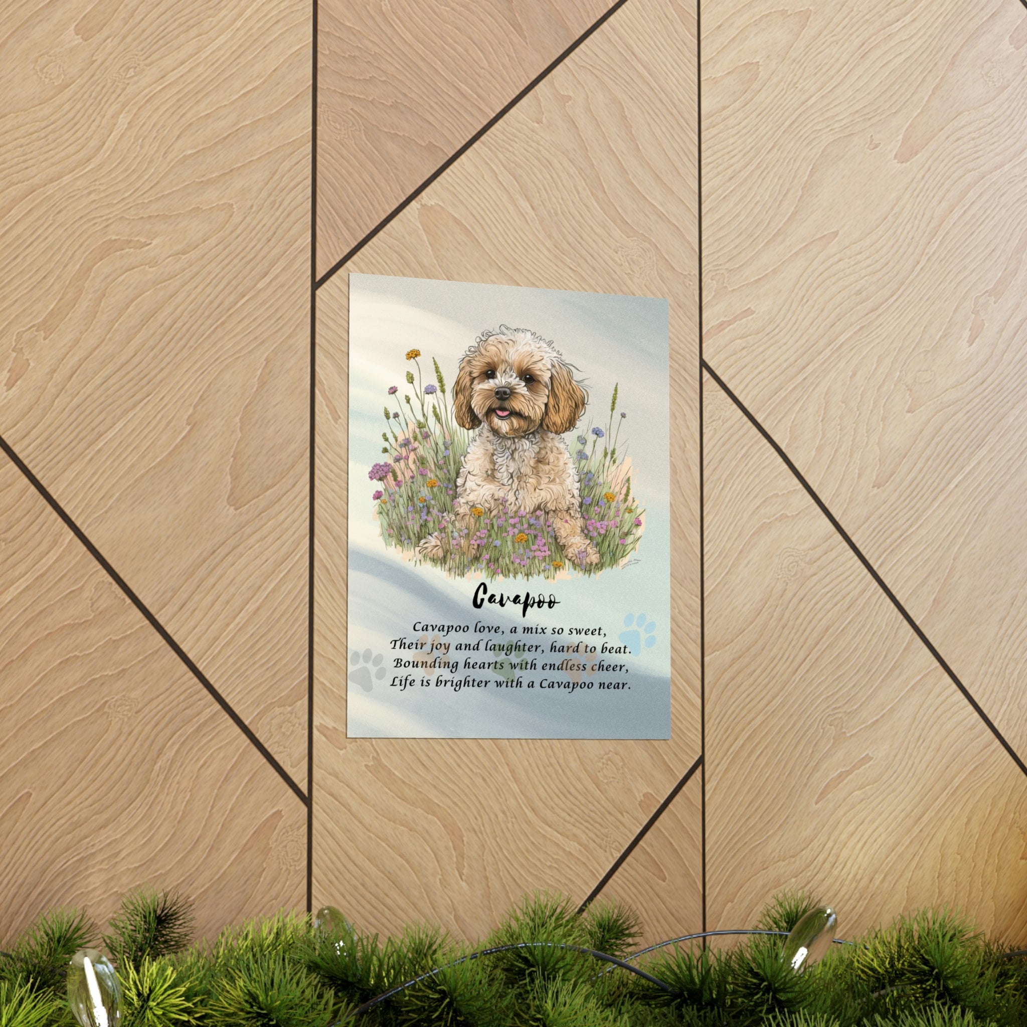 Cavapoo Dog Artwork With Poem | Multiple Sizes | Home Decor | Gift for ...