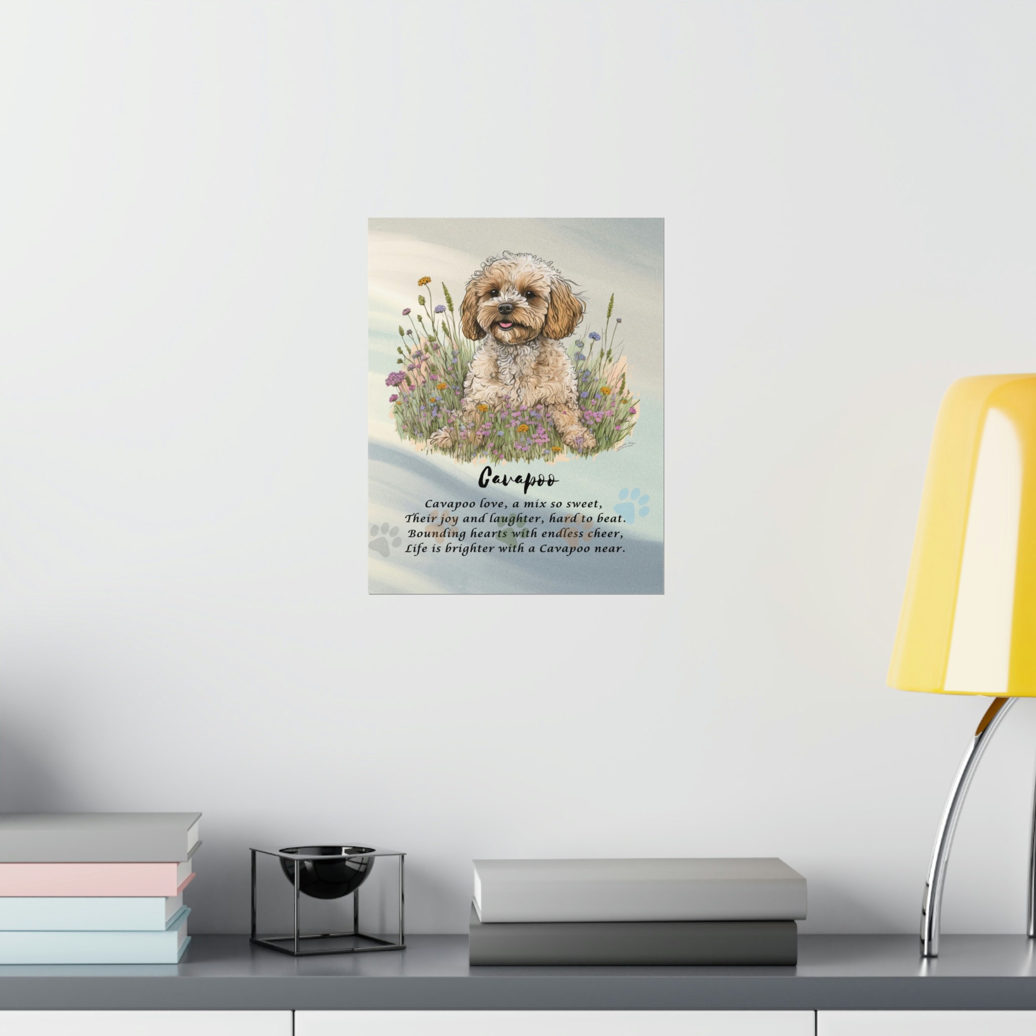 Cavapoo Dog Artwork With Poem | Multiple Sizes | Home Decor | Gift for ...