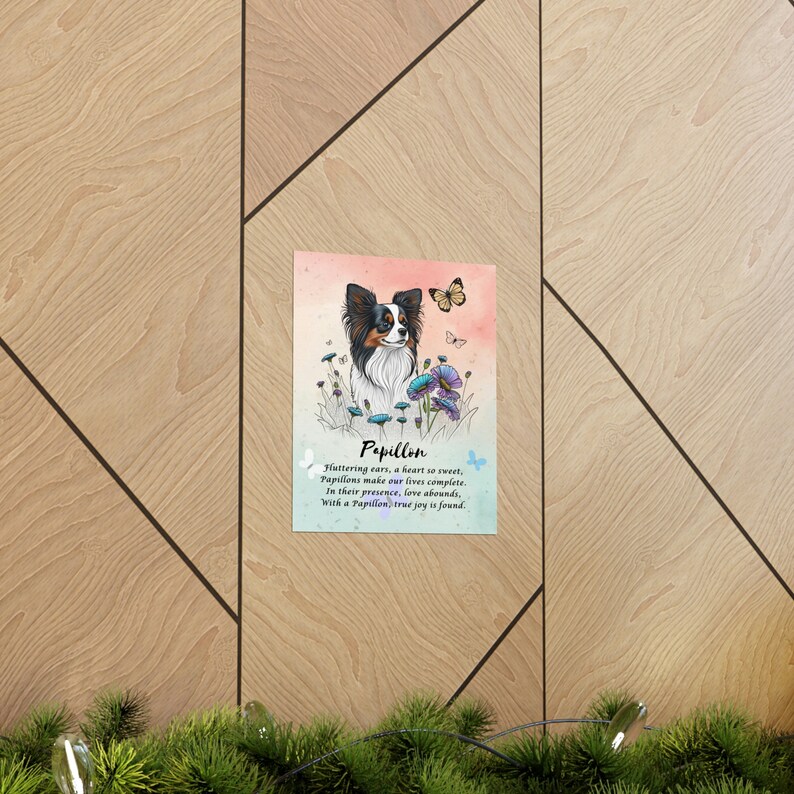 Papillon Dog Artwork With Poem | Multiple Sizes | Home Decor | Gift for ...