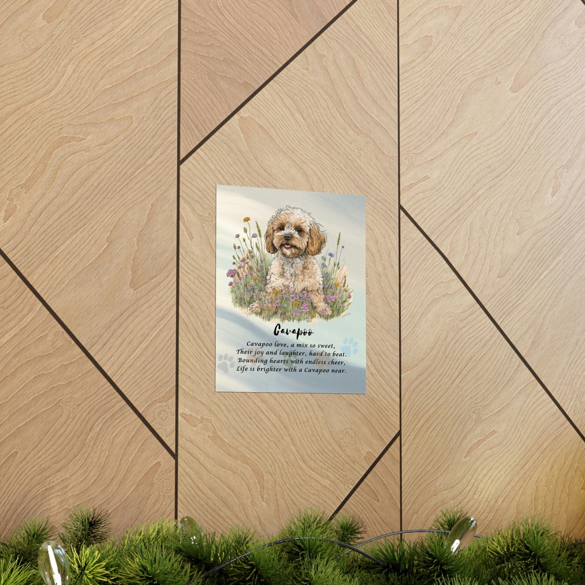 Cavapoo Dog Artwork With Poem Multiple Sizes Home Decor Gift for Dog ...
