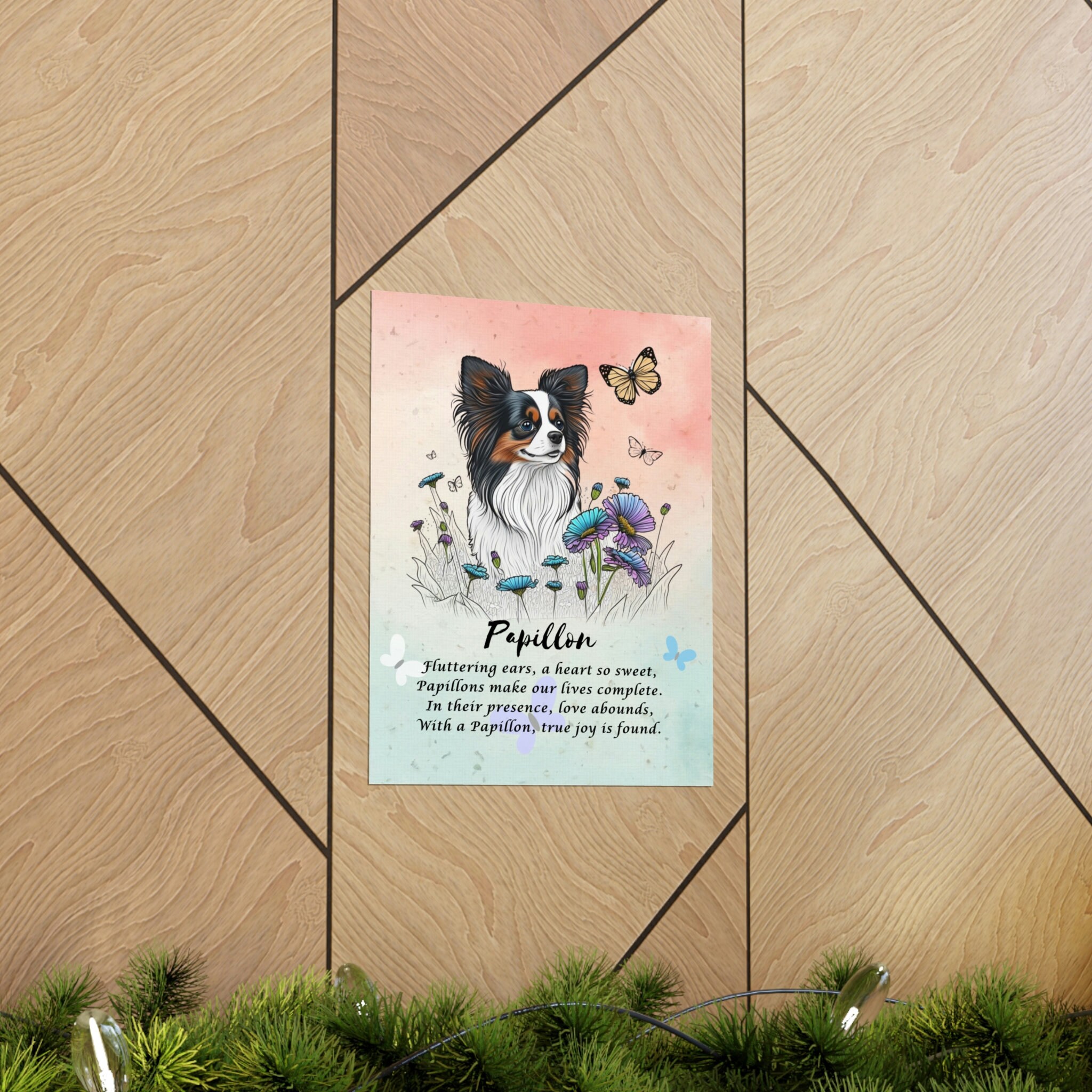 Papillon Dog Artwork With Poem | Multiple Sizes | Home Decor | Gift for ...