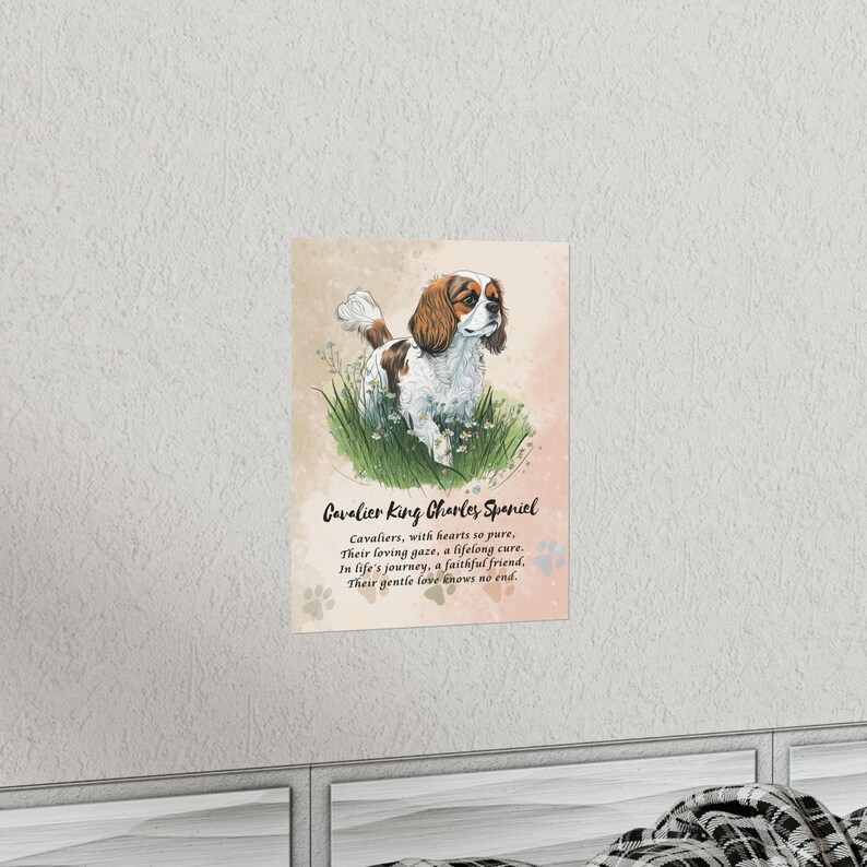 Cavalier King Charles Spaniel Dog Artwork With Poem | Multiple Sizes ...