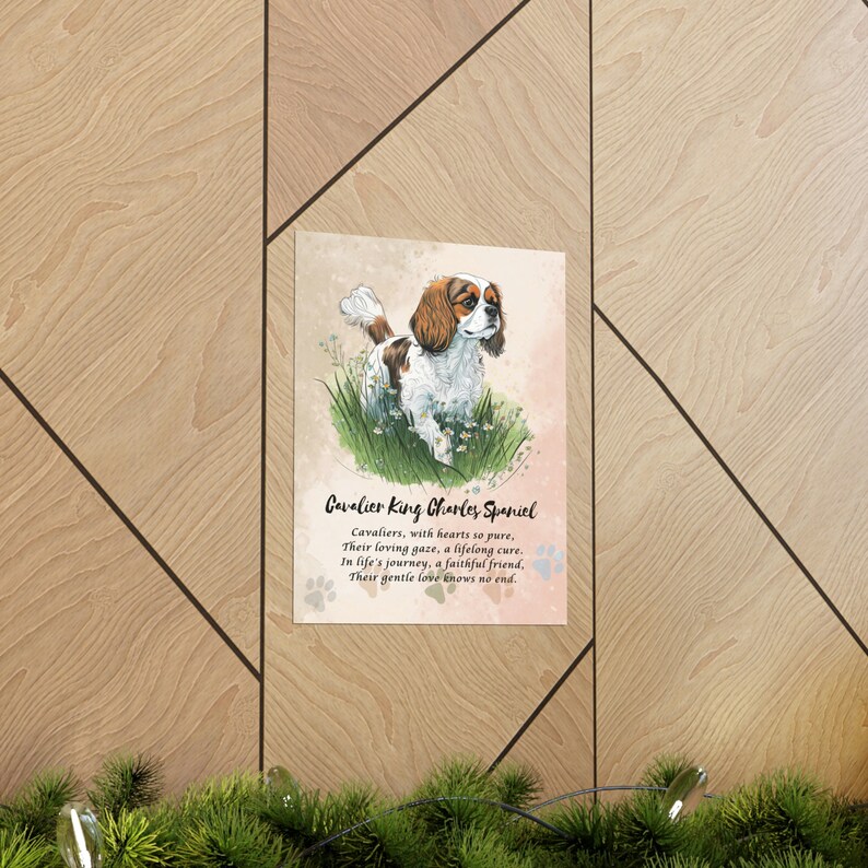 Cavalier King Charles Spaniel Dog Artwork With Poem | Multiple Sizes ...
