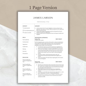 Professional Australian Format Resume Template for MS Word and Pages ...