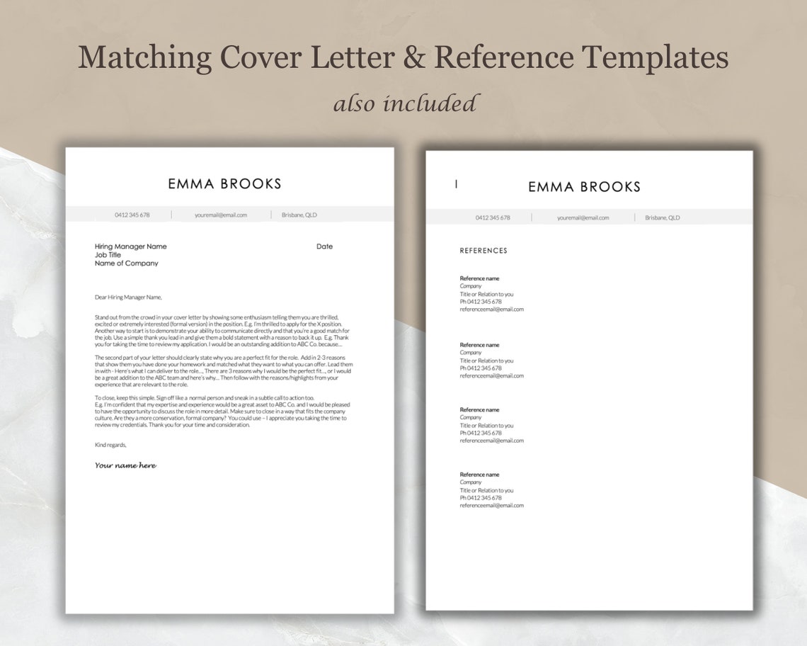 Professional Australian Format Resume Template for MS Word and Pages ...