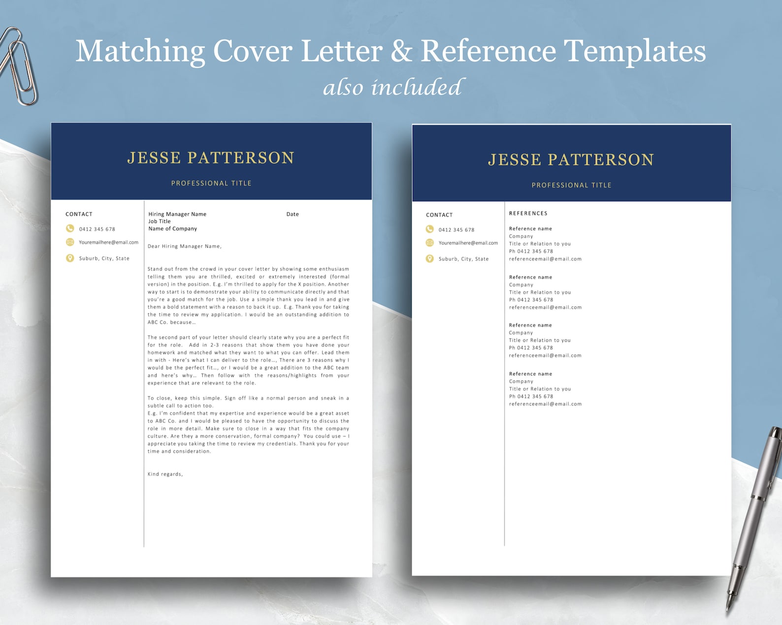 Clean Modern Resume Australian Format, Without Photo, Fully ...