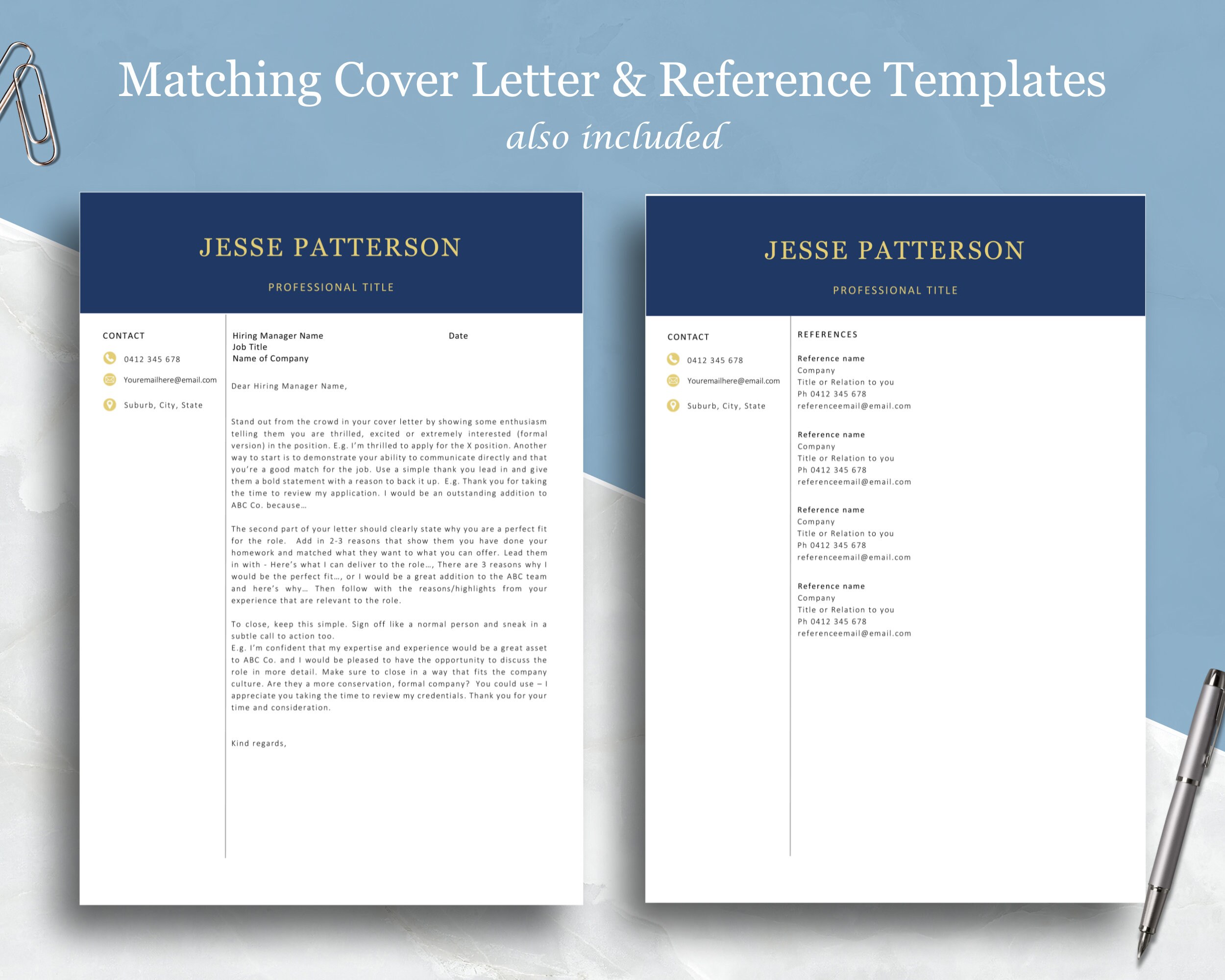 Clean Modern Resume Australian Format, Without Photo, Fully ...