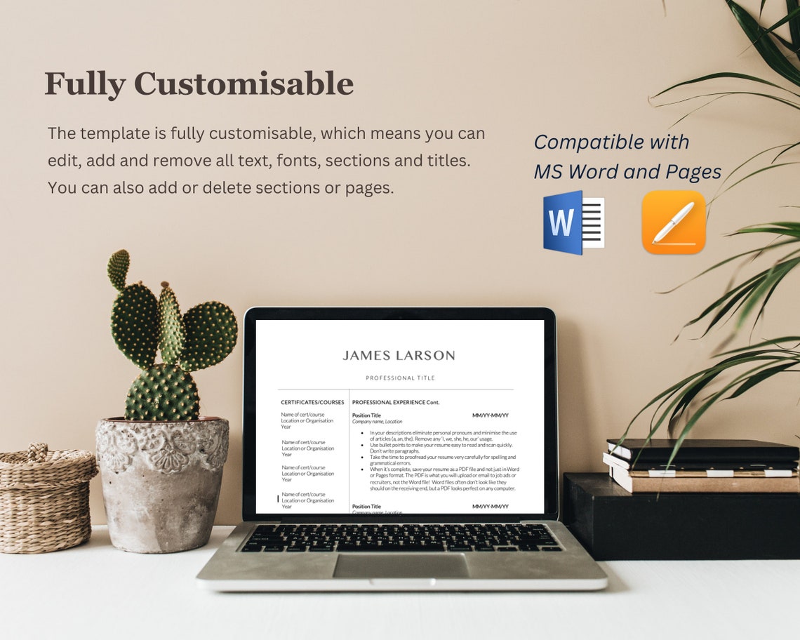 Professional Australian Format Resume Template for MS Word and Pages ...