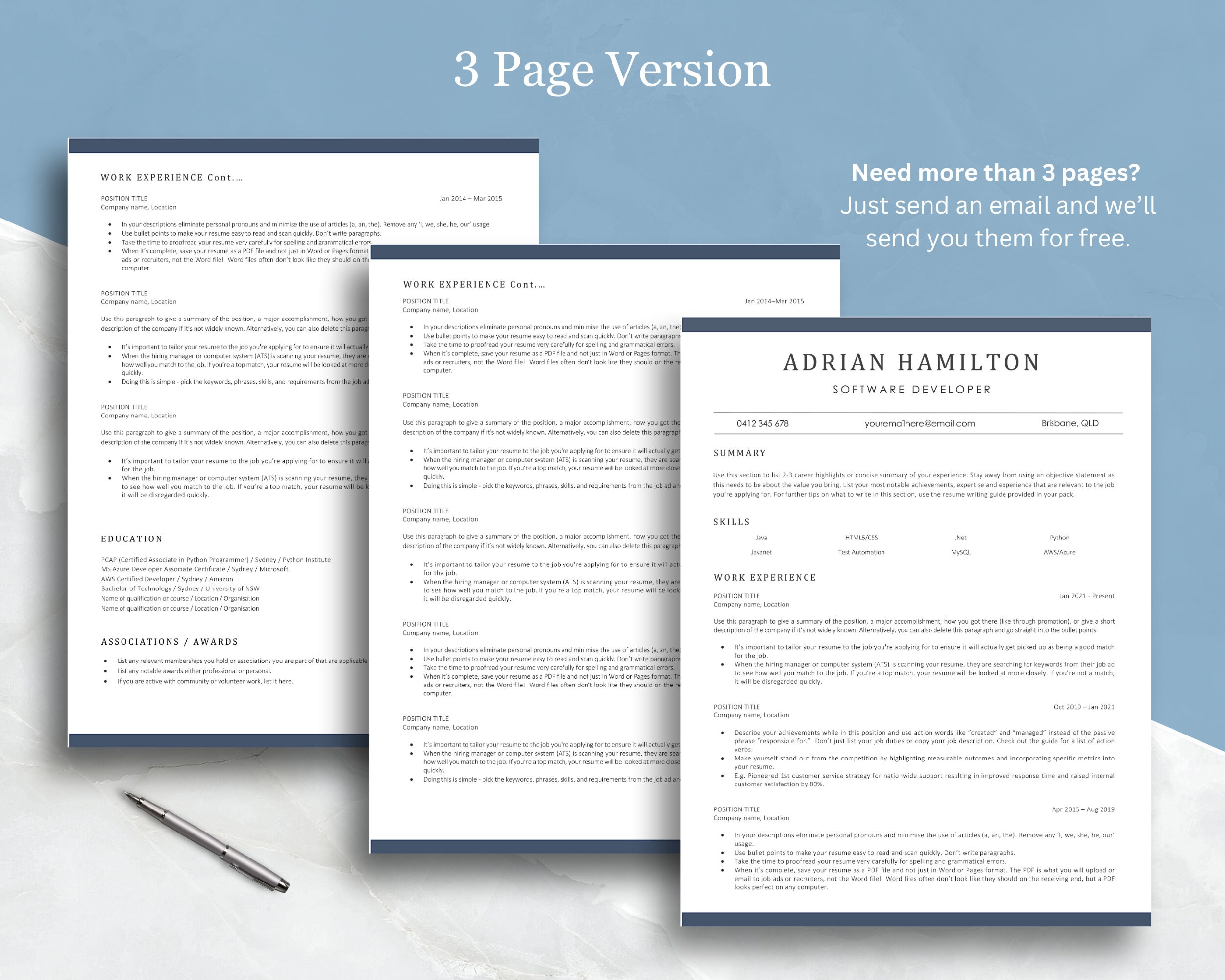 Software Developer Resume Template | Ats-friendly Tech CV | Google Docs ...