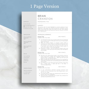 Simple Resume Template, Australian Cv Resume, ATS Friendly Cv ...