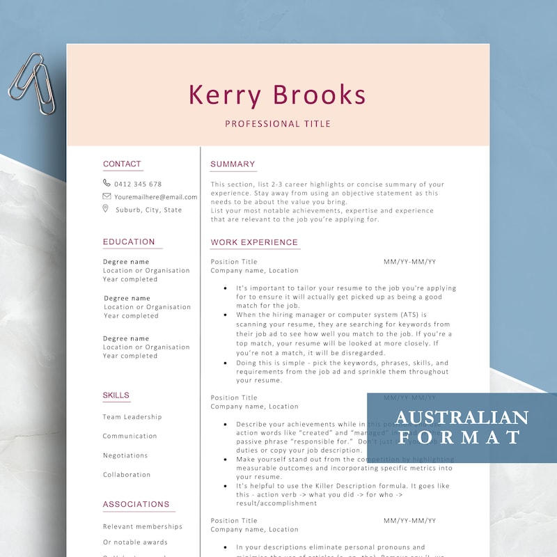 Cv Design - Etsy Australia