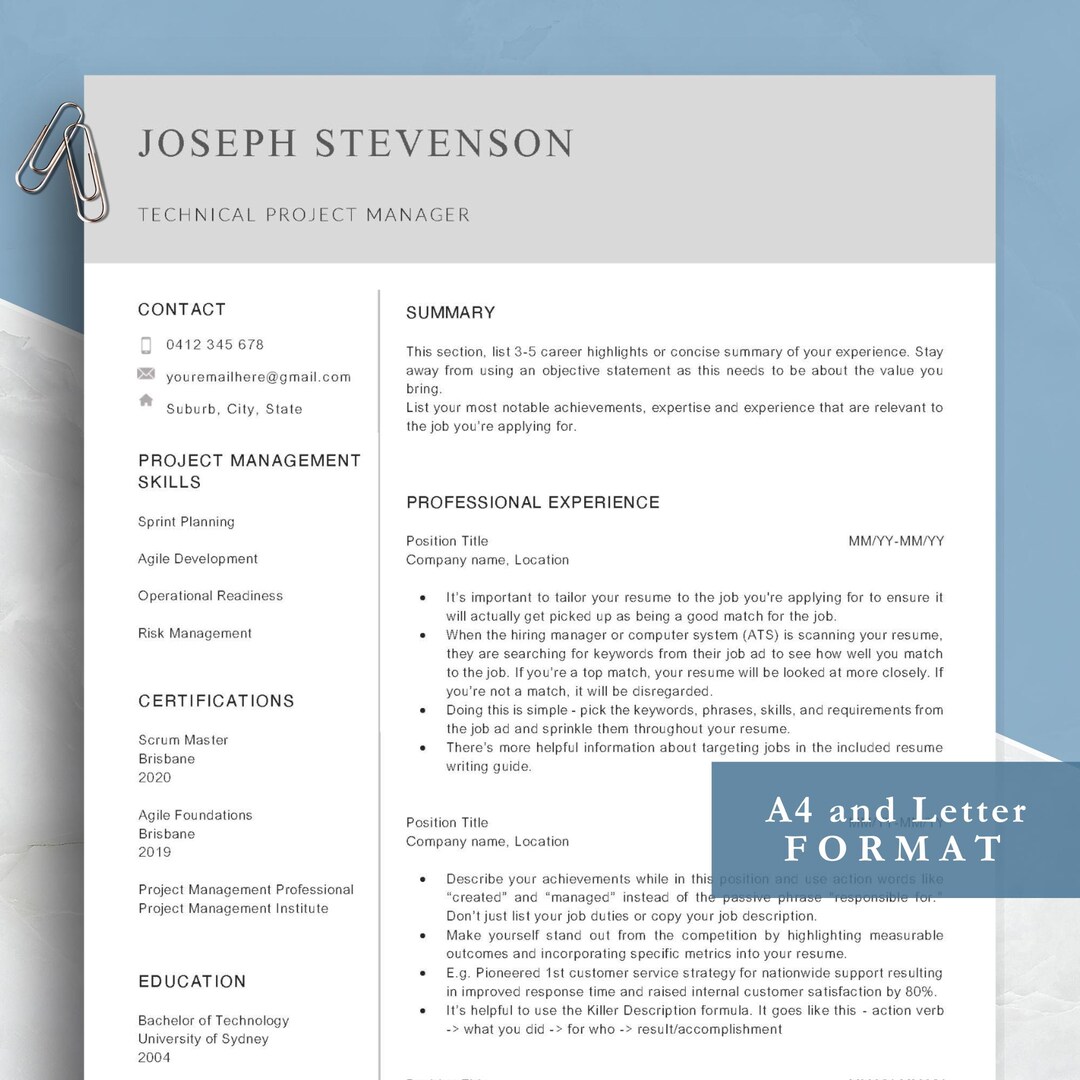 Stand Out With Our Professional Technical Project Manager Resume ...