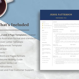 Clean Modern Resume Australian Format, Without Photo, Fully ...