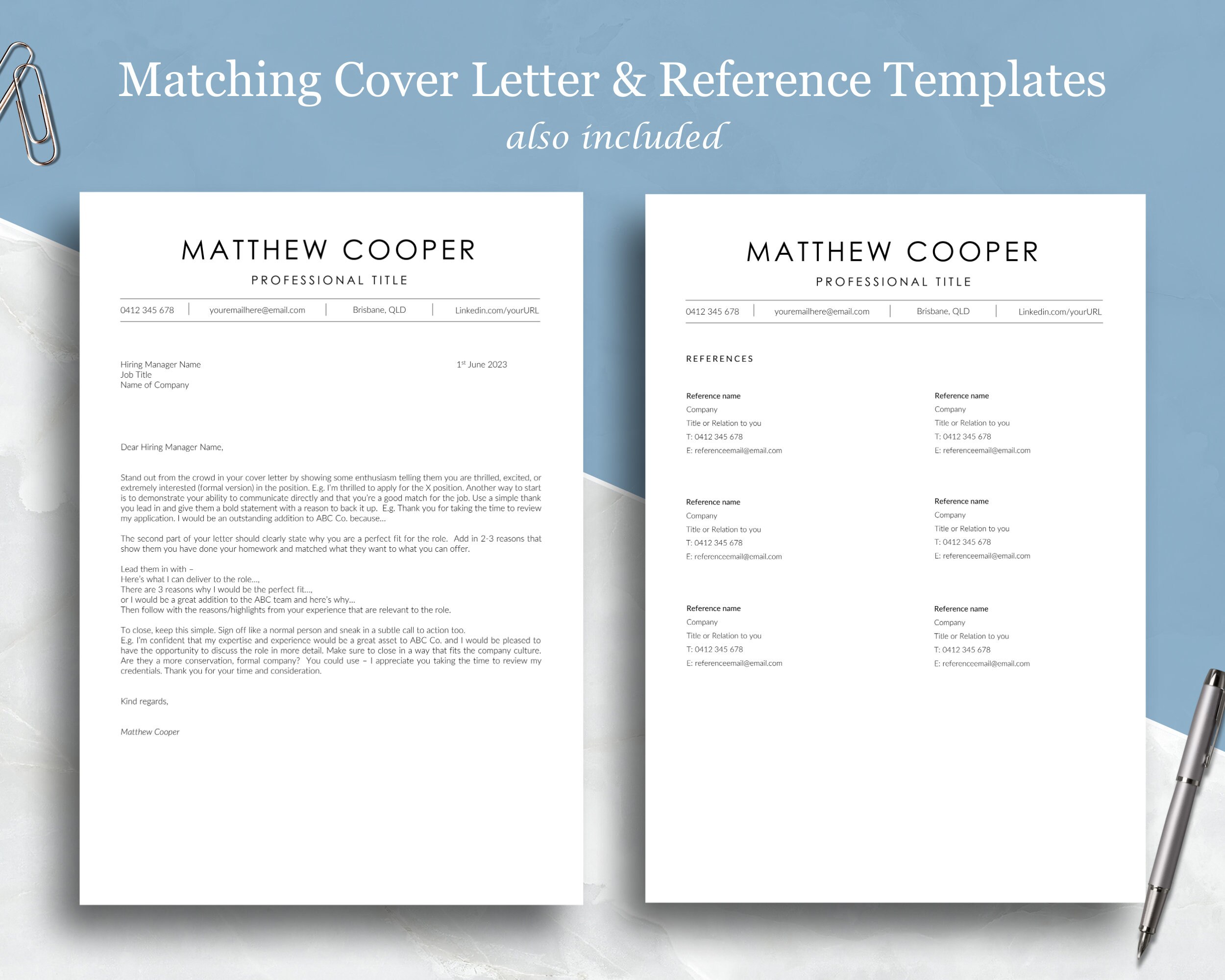 Australian Format CV, Professional Resume Template, ATS Friendly CV ...