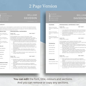 Australian CV Template, Simple Resume Format, Professional CV Design - Etsy