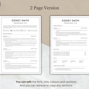 Professional Resume Template, Australian Cv Resume, ATS Friendly Cv ...