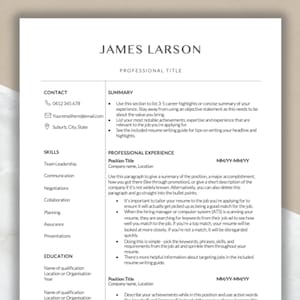 Professional Australian Format Resume Template for MS Word and Pages ...
