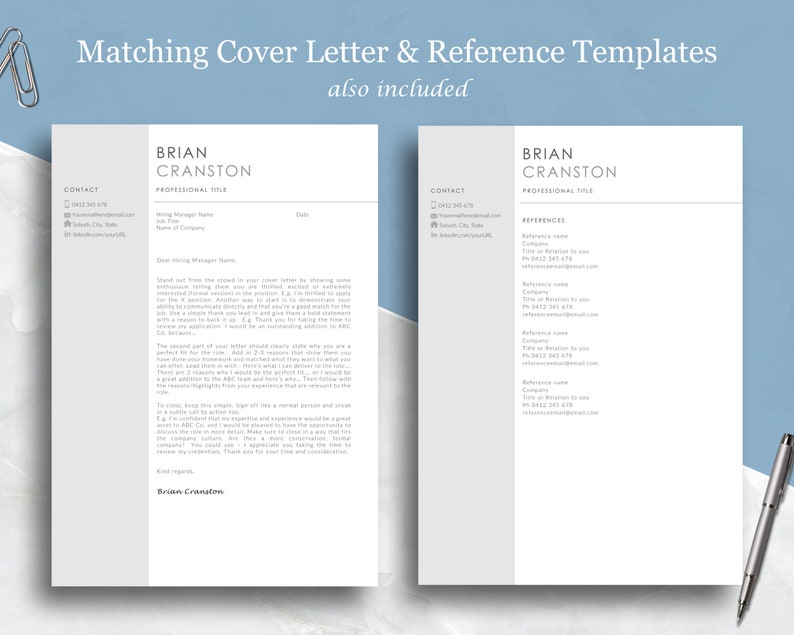 Simple Resume Template, Australian Cv Resume, ATS Friendly Cv ...