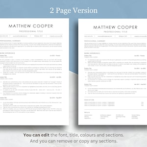 Australian Format CV, Professional Resume Template, ATS Friendly CV ...