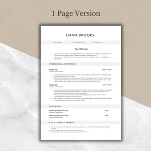 Australian Format Resume Template for MS Word and Pages With Digital ...