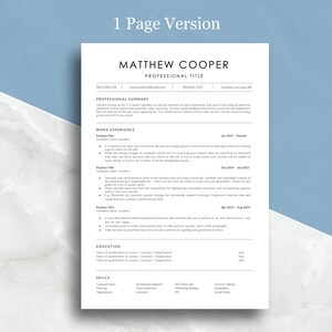 Australian Format CV, Professional Resume Template, ATS Friendly CV ...