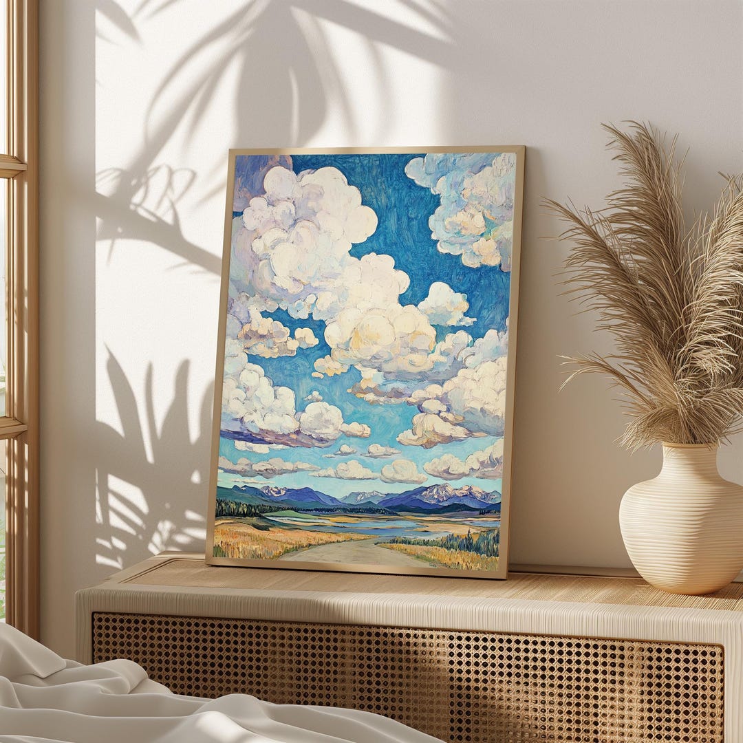 Dynamic Cloudscape Wall Art - Vibrant Sky Digital Print - Nature ...