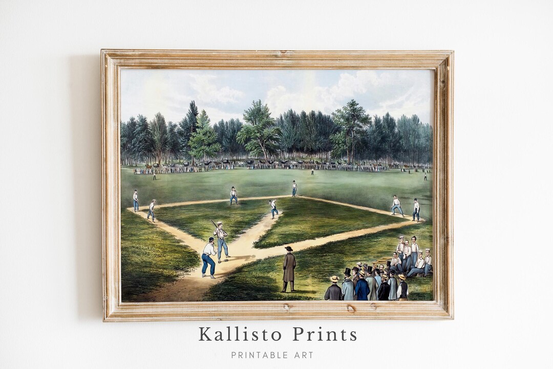 Vintage Baseball Game Illustration | Antique Sports Art (digital ...