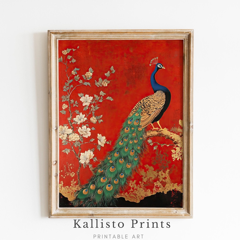 Asian Wall Art Peacock - Etsy
