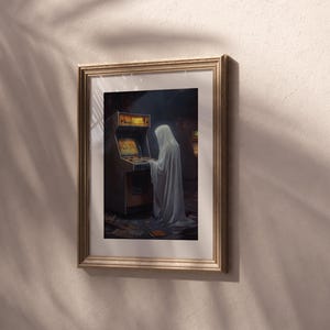 Spooky Ghost Arcade Game Print | Retro Halloween Decor (digital ...