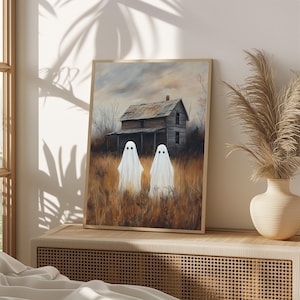 Haunted Ghosts at Abandoned Farmhouse Art | Spooky Halloween Digital ...