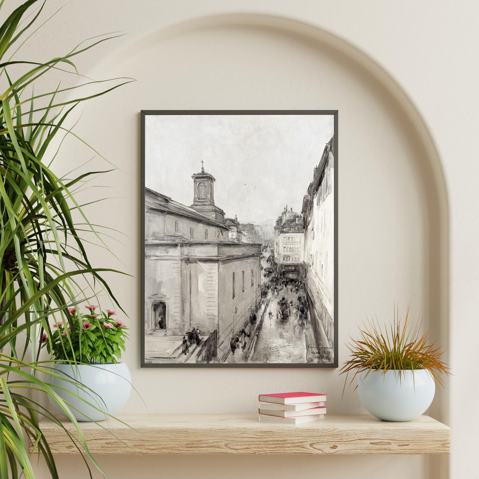 Vintage Paris Cityscape Print, Monochrome European Architecture ...
