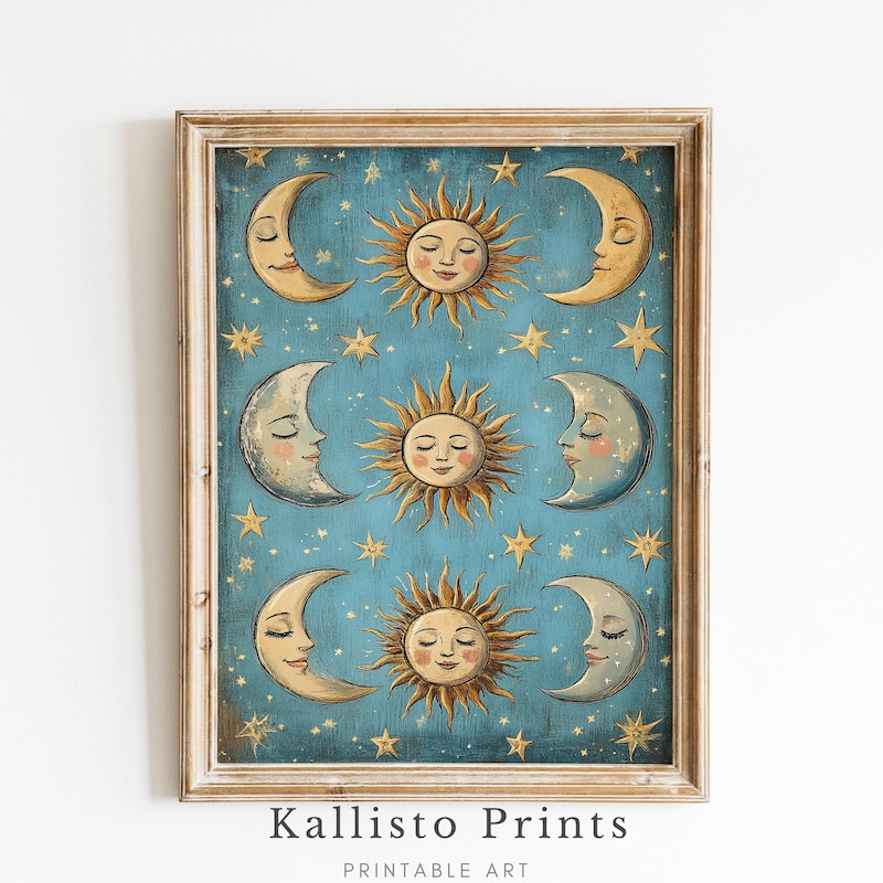 Sun and Moon Poster - Etsy