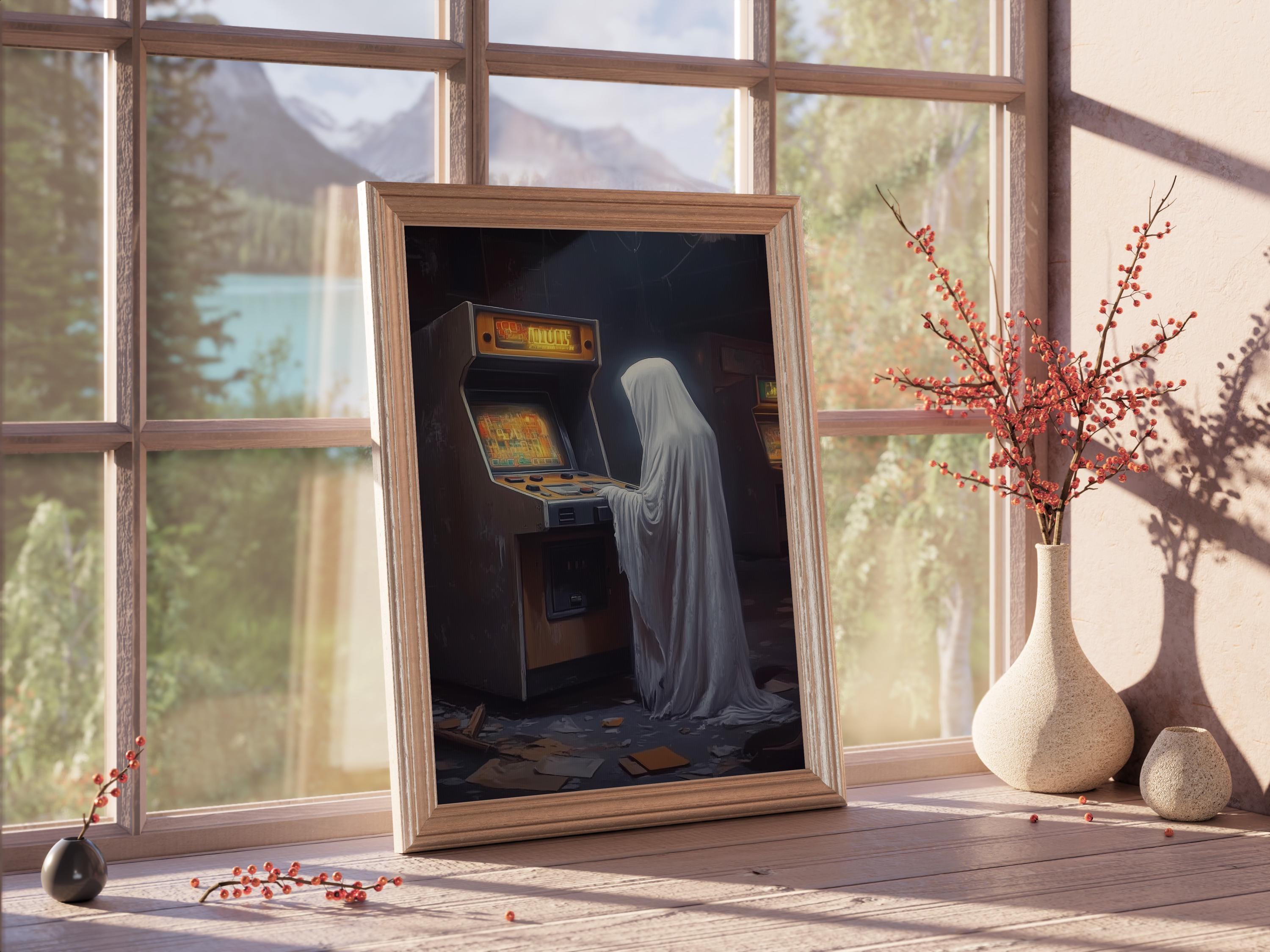 Spooky Ghost Arcade Game Print | Retro Halloween Decor (digital ...